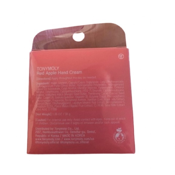 Tonymoly | Skincare | New Tonymoly Red Apple Hand Cream | Poshmark